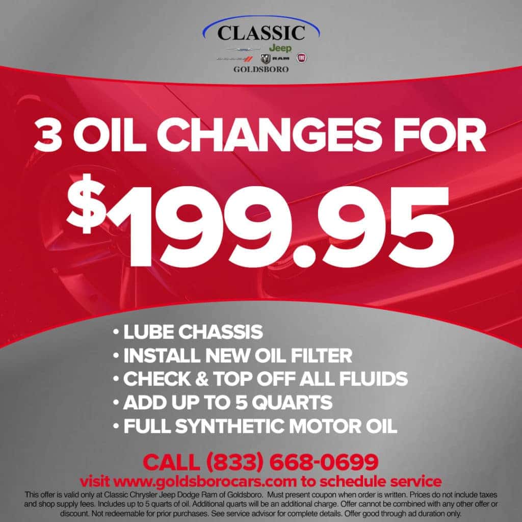 Service Coupons | Classic Chrysler Jeep Dodge Ram FIAT of Goldsboro