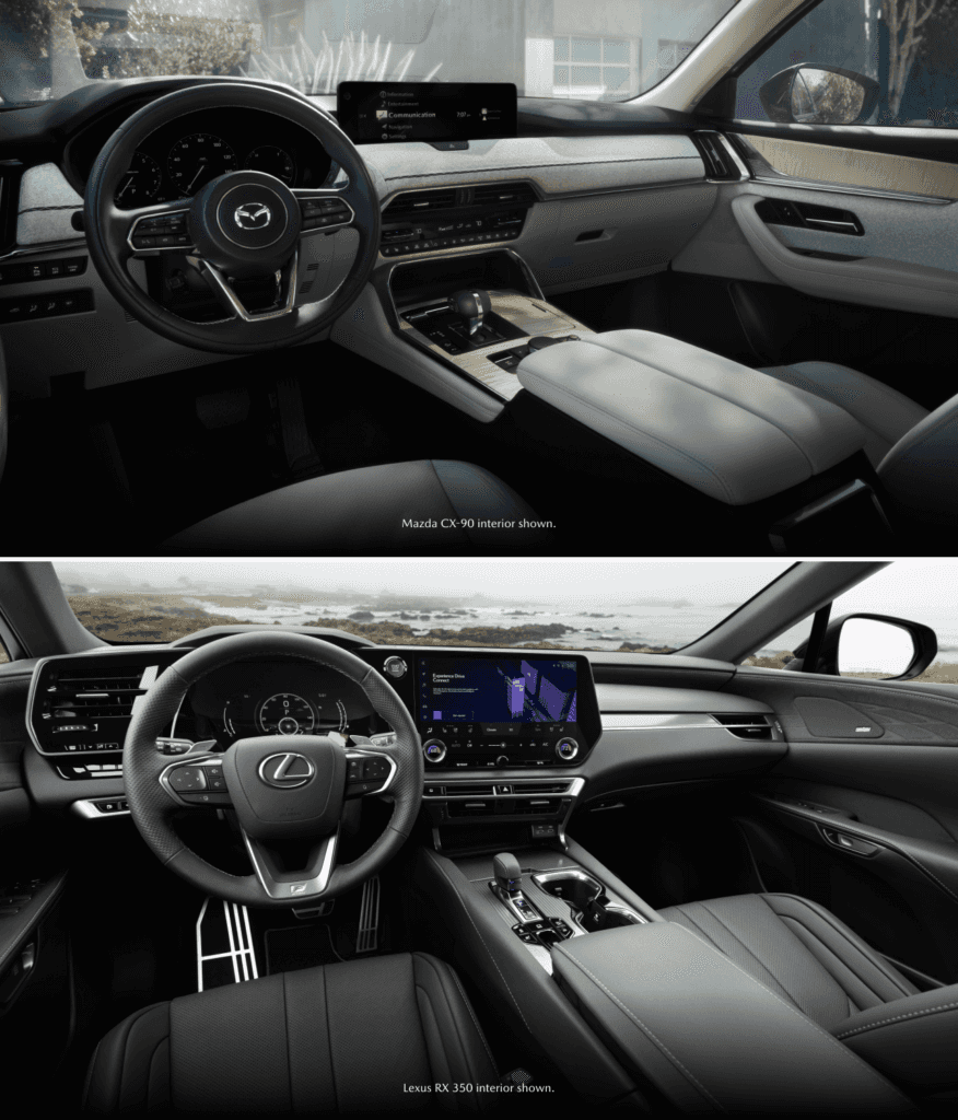 New 2024 Mazda CX-90 Vs. 2024 Lexus RX 350 SUV Comparison