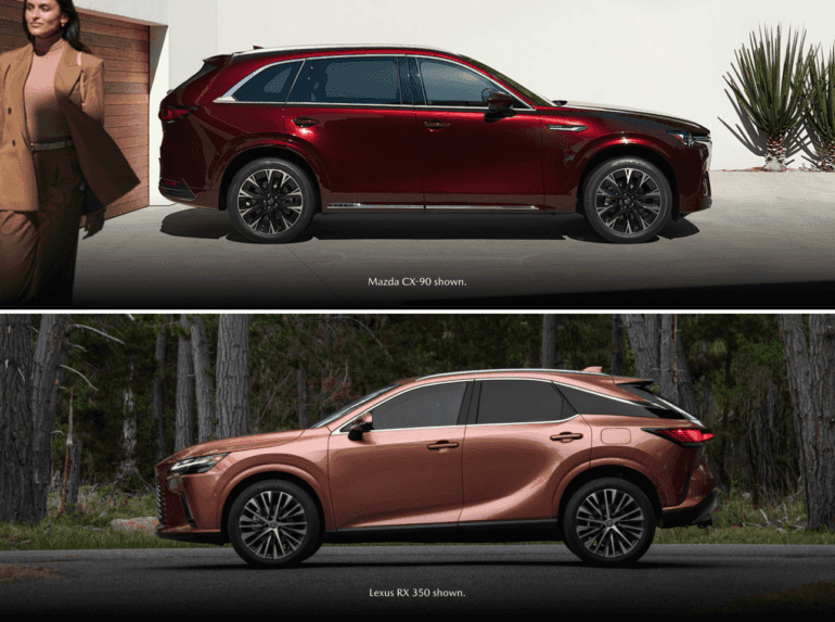 New 2024 Mazda CX-90 Vs. 2024 Lexus RX 350 SUV Comparison