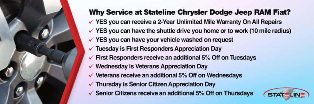 Auto Service Specials | Stateline Chrysler Jeep Dodge
